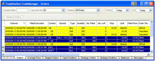 TradeManager - Orders