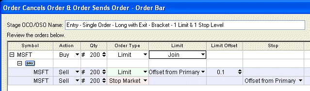 Placing Staged Orders