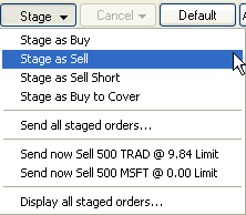 Placing Staged Orders