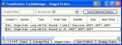 Placing Staged Orders